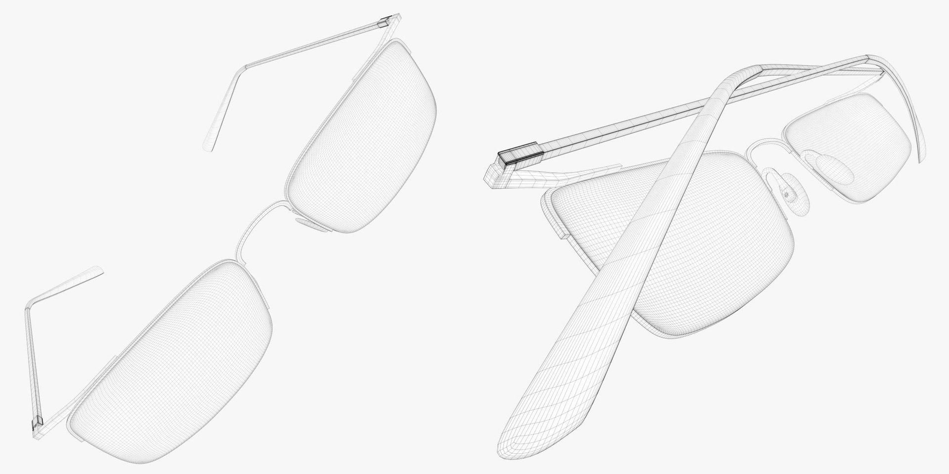 Glasses Half Rim Square 3D Model - TurboSquid 1947330