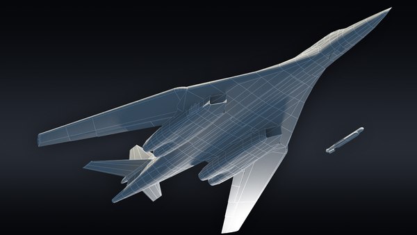 Tu-160 초음속 폭격기 저배위 (X55 포함) 3D 모델 - TurboSquid 1316672