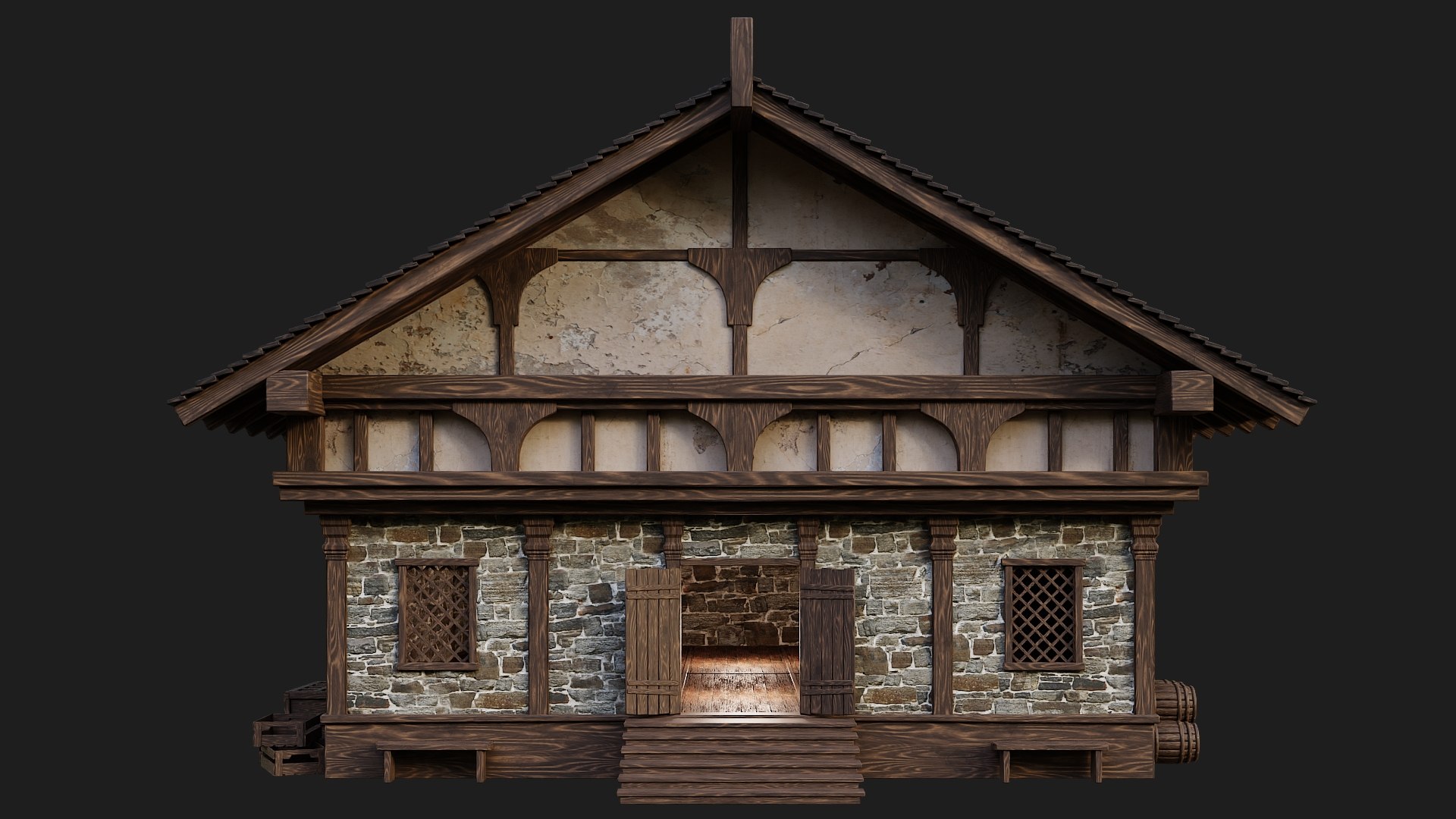 3D 101-102-103-104- Medieval Houses Model - TurboSquid 2031015