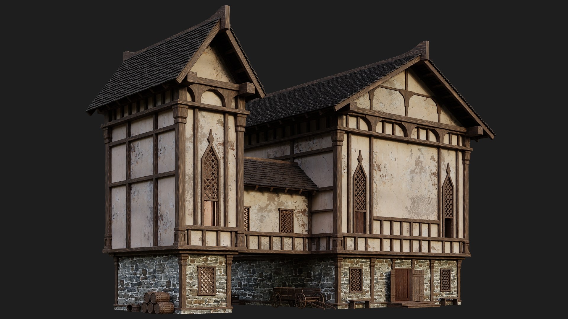 3D 101-102-103-104- Medieval Houses Model - TurboSquid 2031015