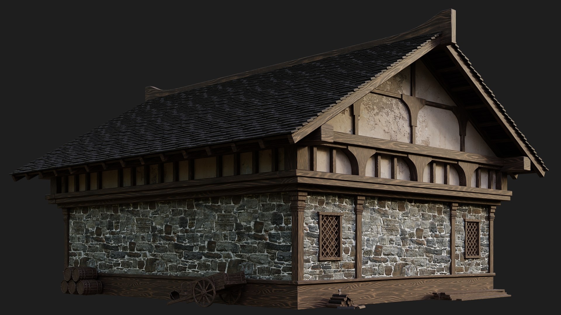 3D 101-102-103-104- Medieval Houses Model - TurboSquid 2031015