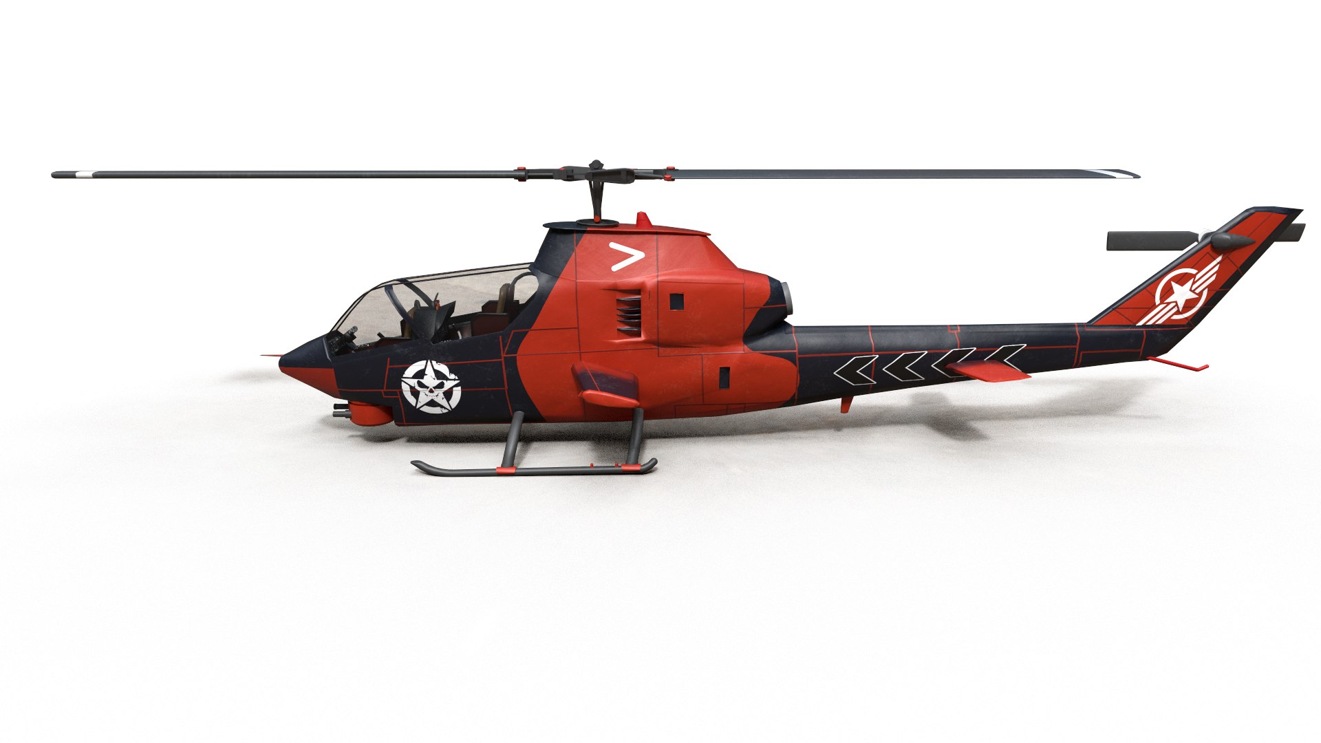 Low poly Attack Helicopter Arctic with 4K PBR Texture model ...