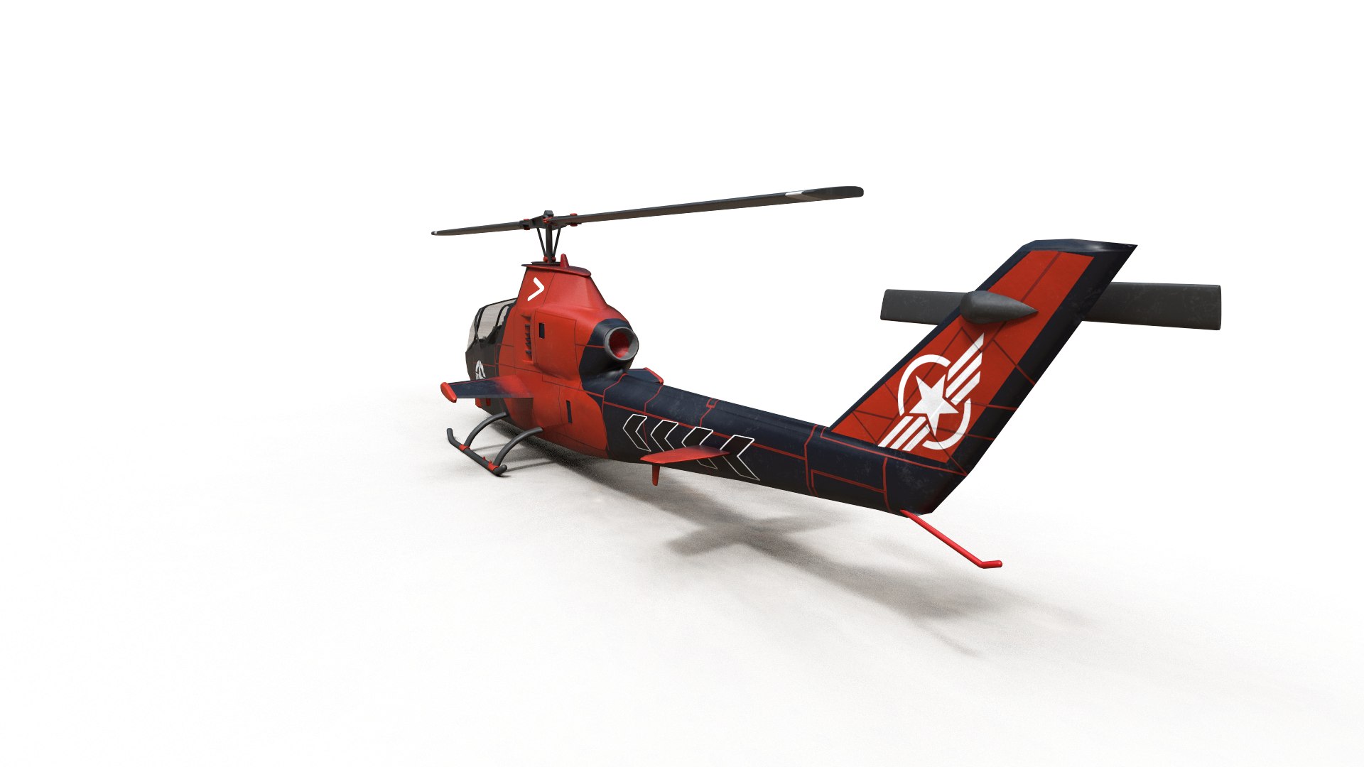 Low poly Attack Helicopter Arctic with 4K PBR Texture model ...