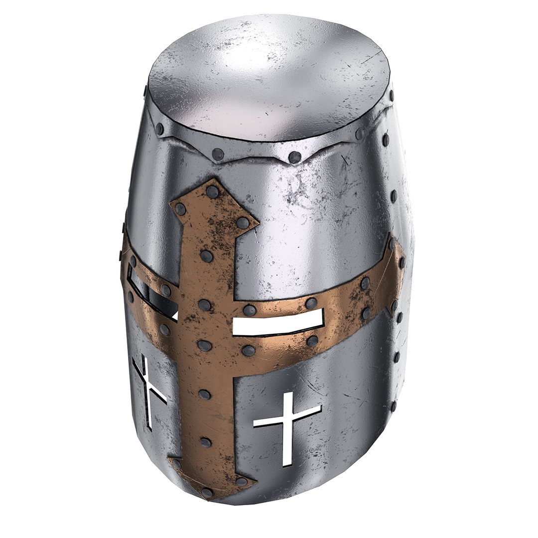 3D Medieval Knight Tamplier Crusader Helmet - TurboSquid 1294712