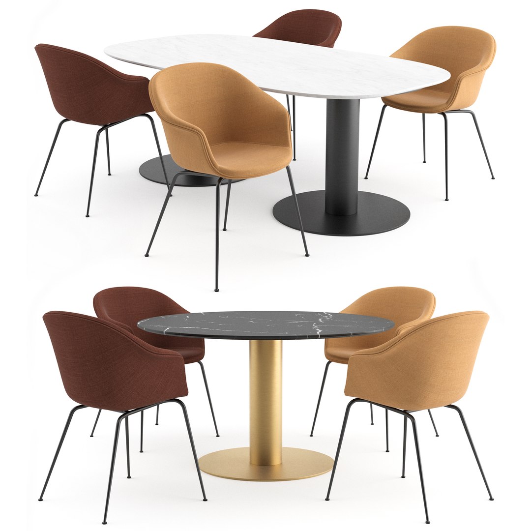 3D Bat Dining Chair Gubi - TurboSquid 1432775