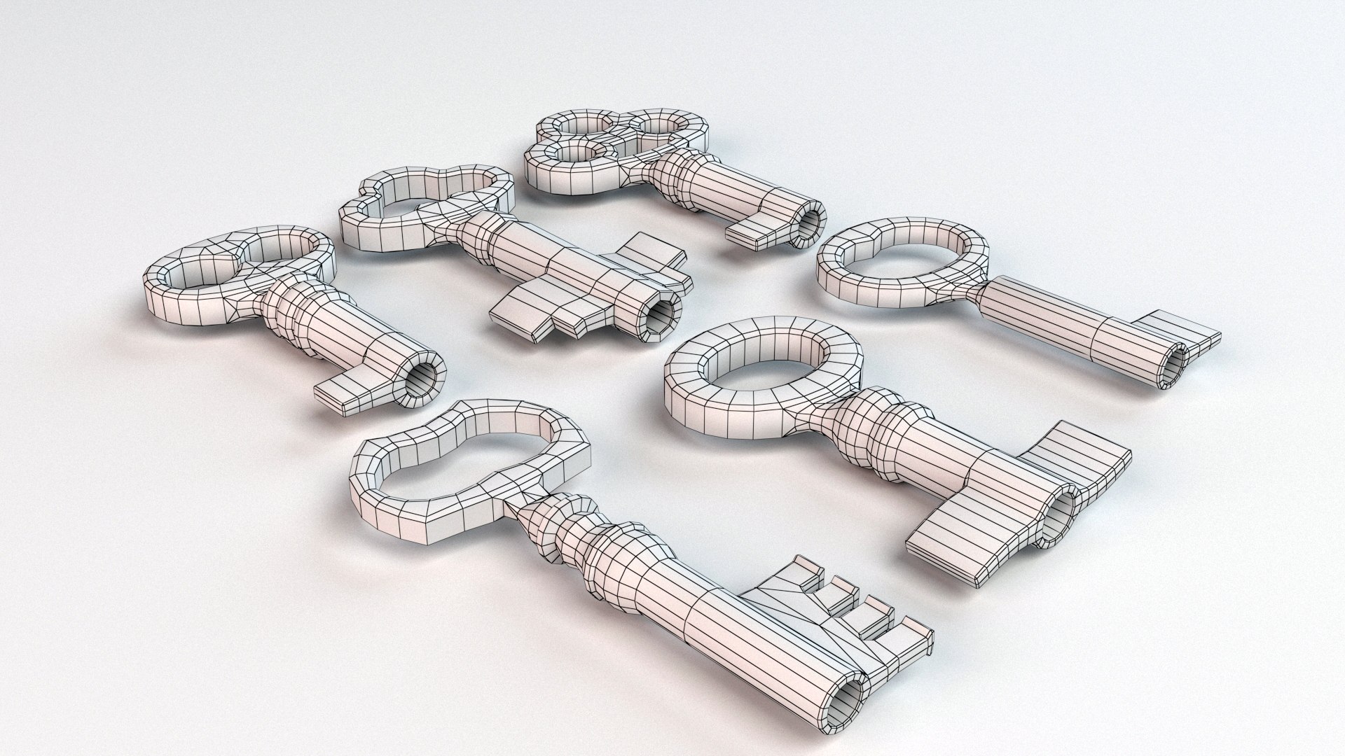 3D Set Of Six Keys Model - TurboSquid 1827879