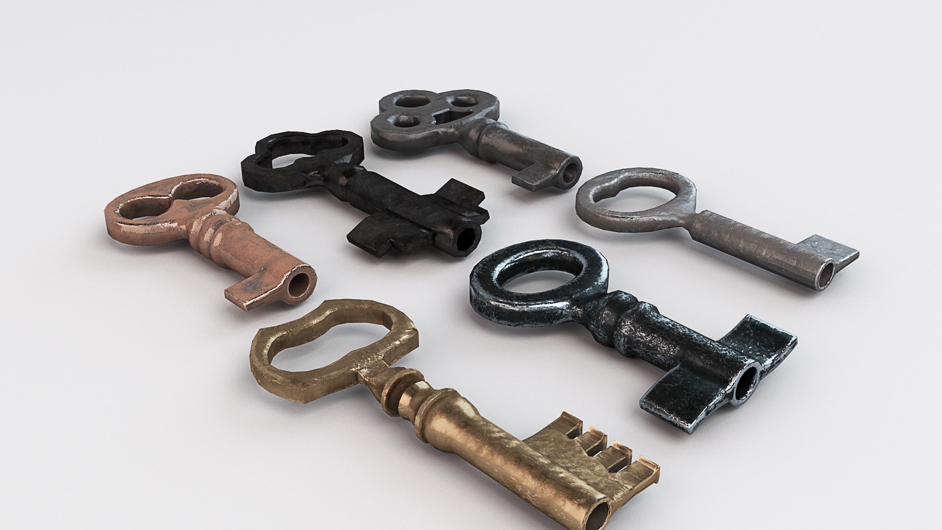 3D Set Of Six Keys Model - TurboSquid 1827879