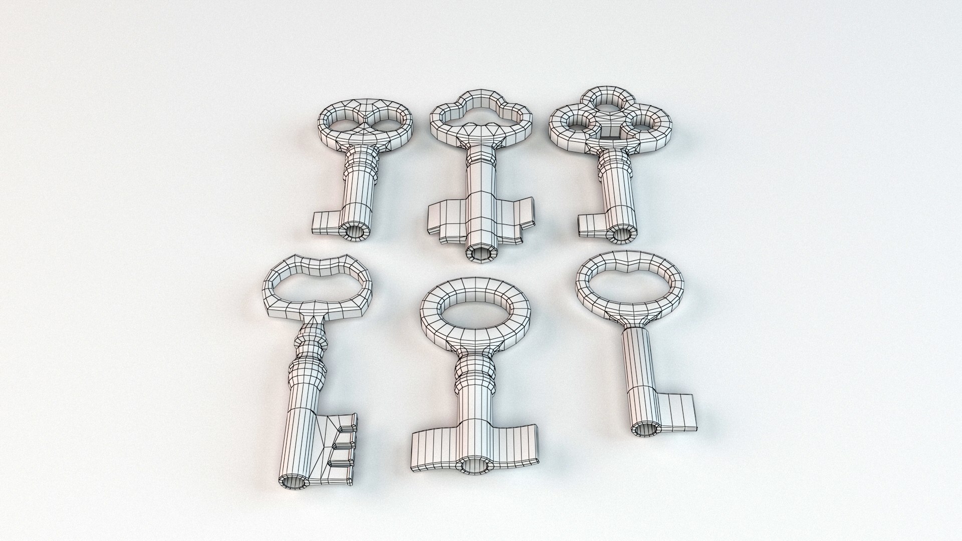 3D Set Of Six Keys Model - TurboSquid 1827879
