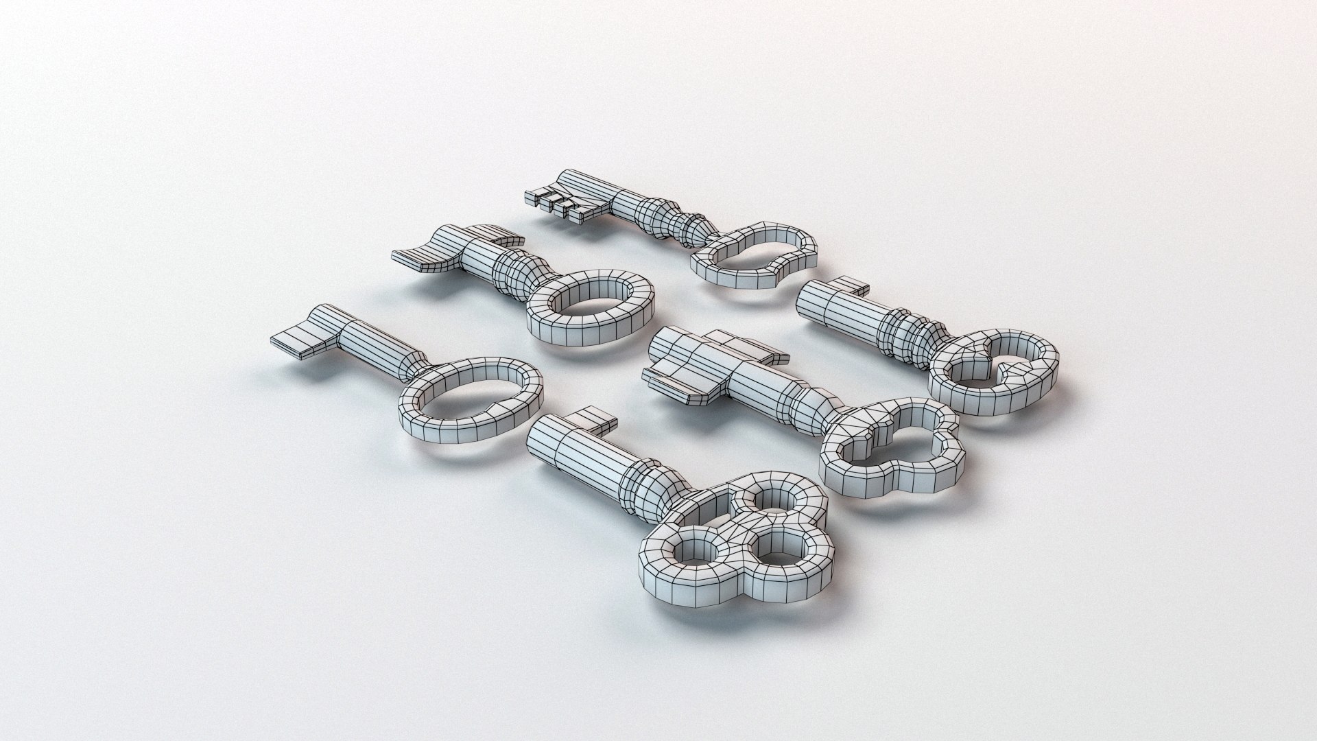 3D Set Of Six Keys Model - TurboSquid 1827879