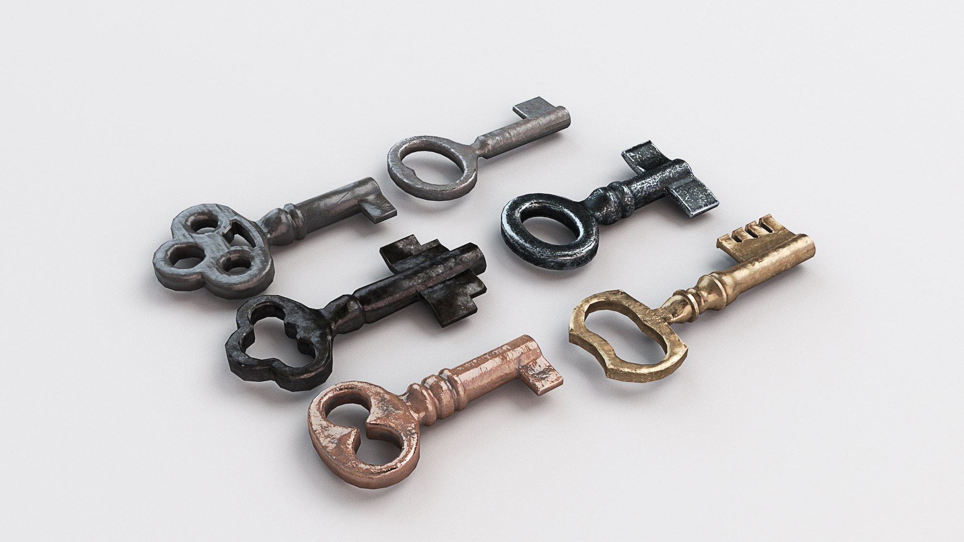 3D Set Of Six Keys Model - TurboSquid 1827879
