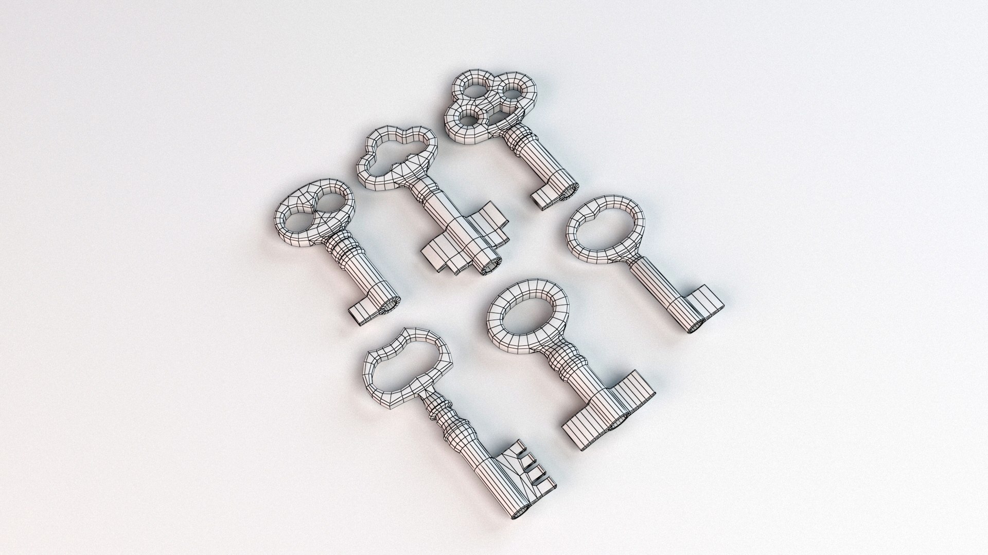 3D Set Of Six Keys Model - TurboSquid 1827879