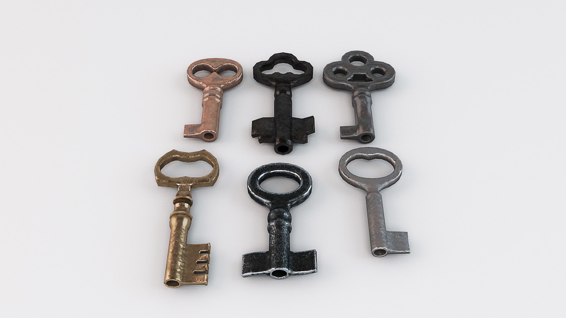 3D Set Of Six Keys Model - TurboSquid 1827879