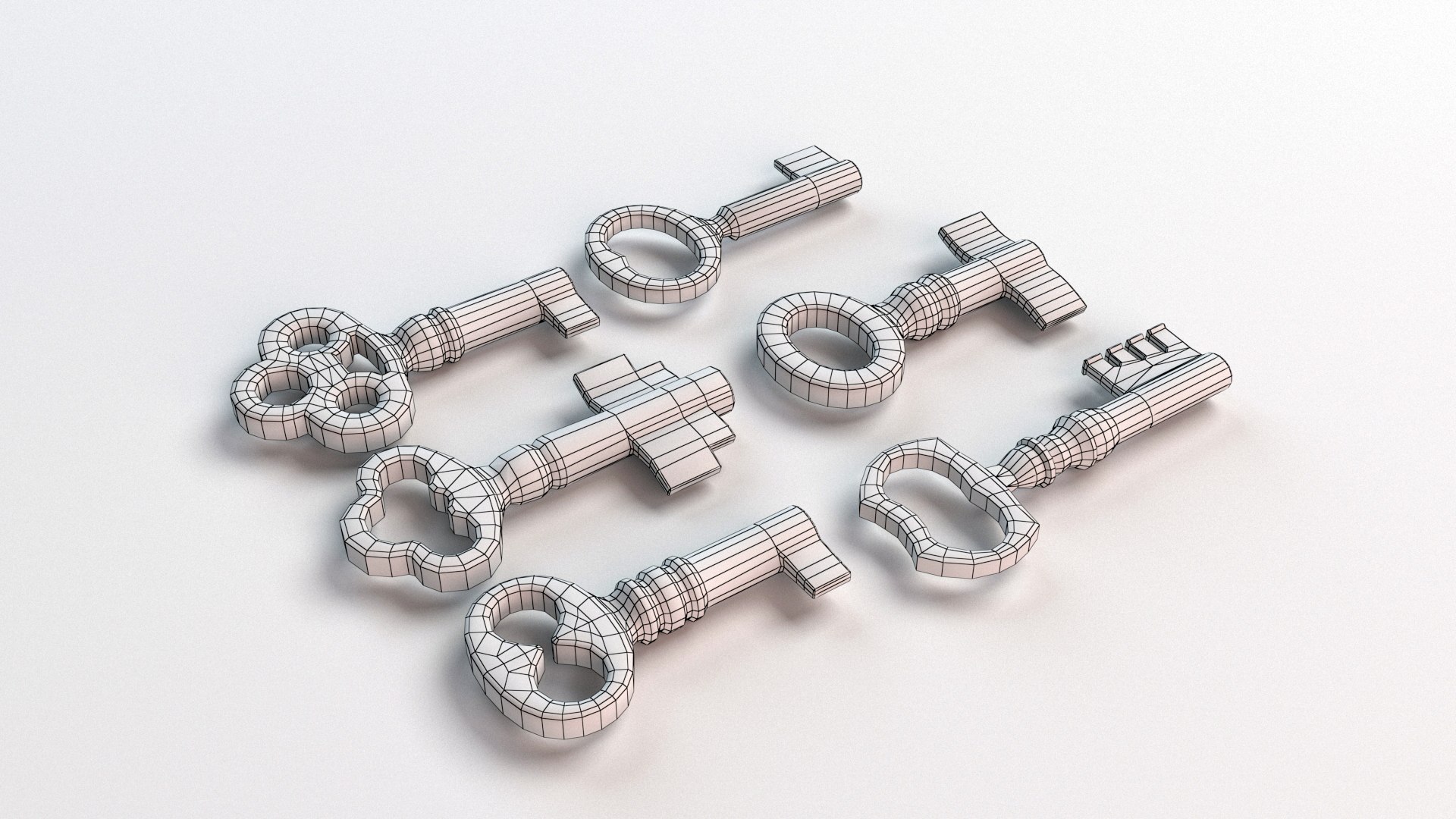 3D Set Of Six Keys Model - TurboSquid 1827879