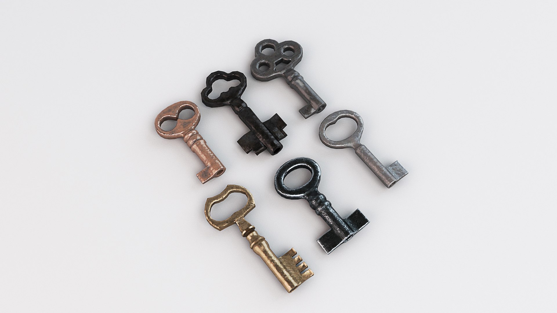 3D Set Of Six Keys Model - TurboSquid 1827879