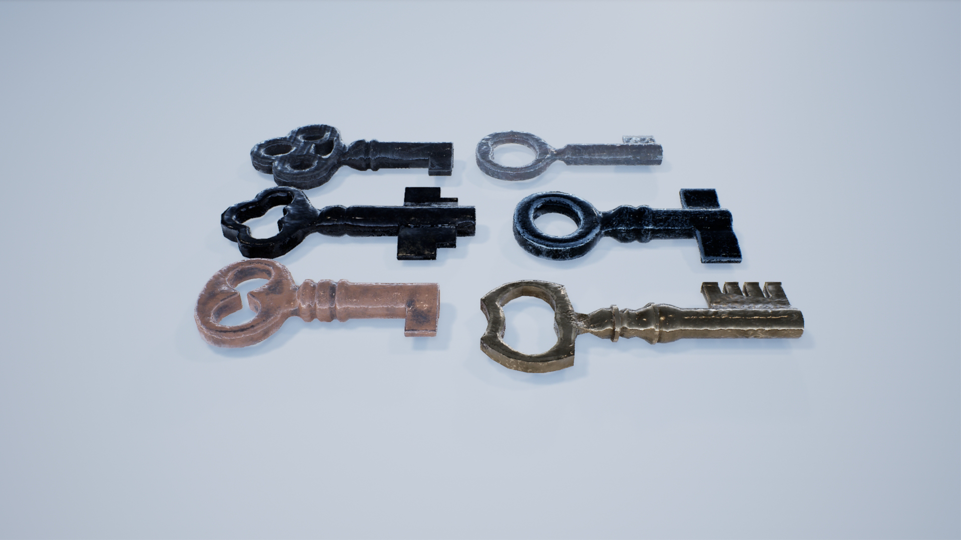 3D Set Of Six Keys Model - TurboSquid 1827879