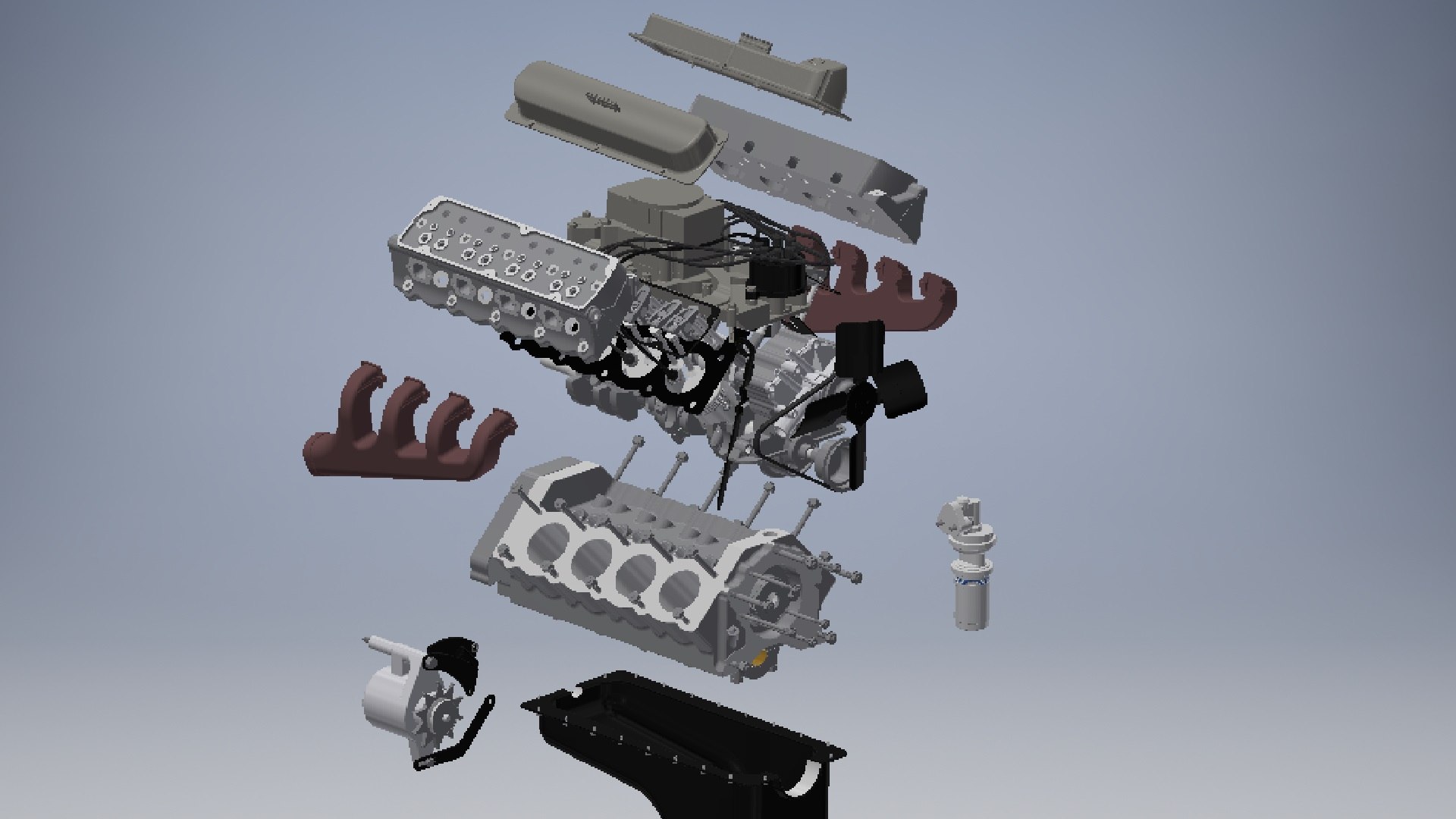 3D V8 Engine Assembly 3D Model - TurboSquid 2100200