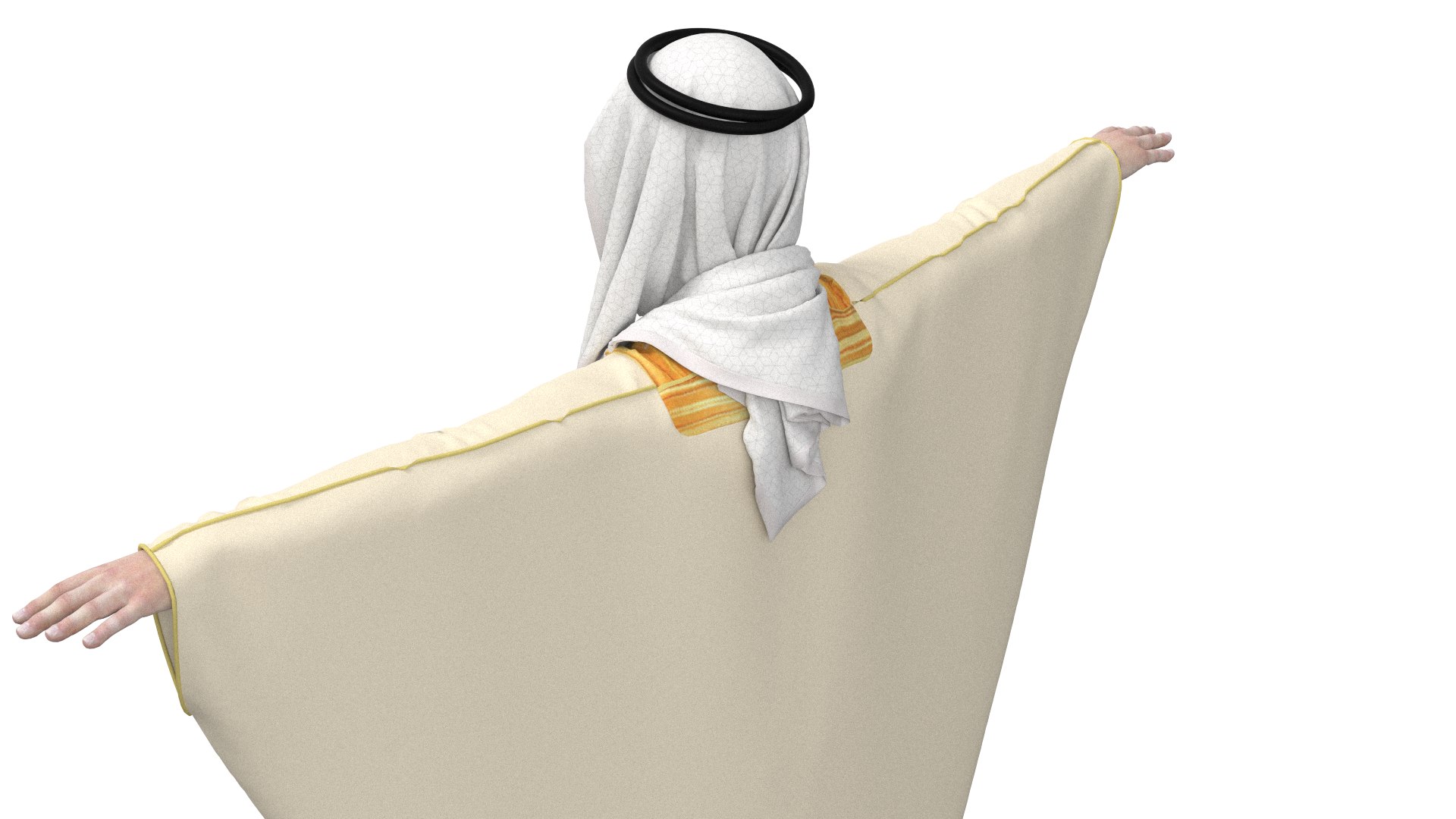 3D Model Men Arab Cloak- Beshit - Ghutra And Headband - Zprj ProjectOBJ ...