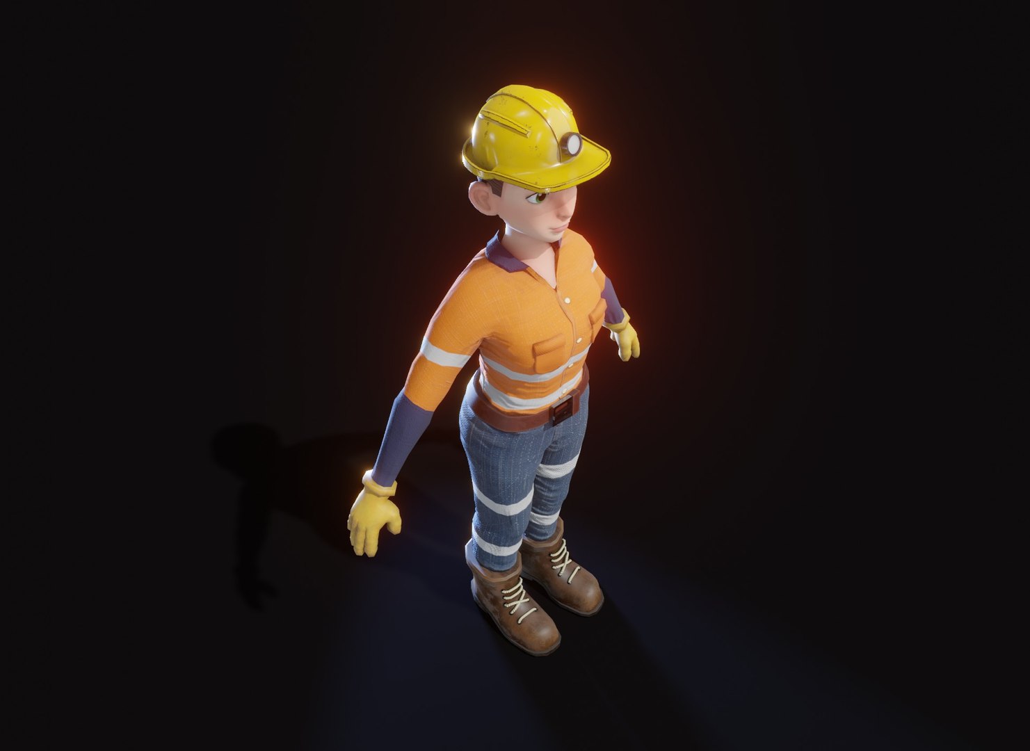 3D Stylized Female Miner Animated Customizable Low-poly 3D Model ...