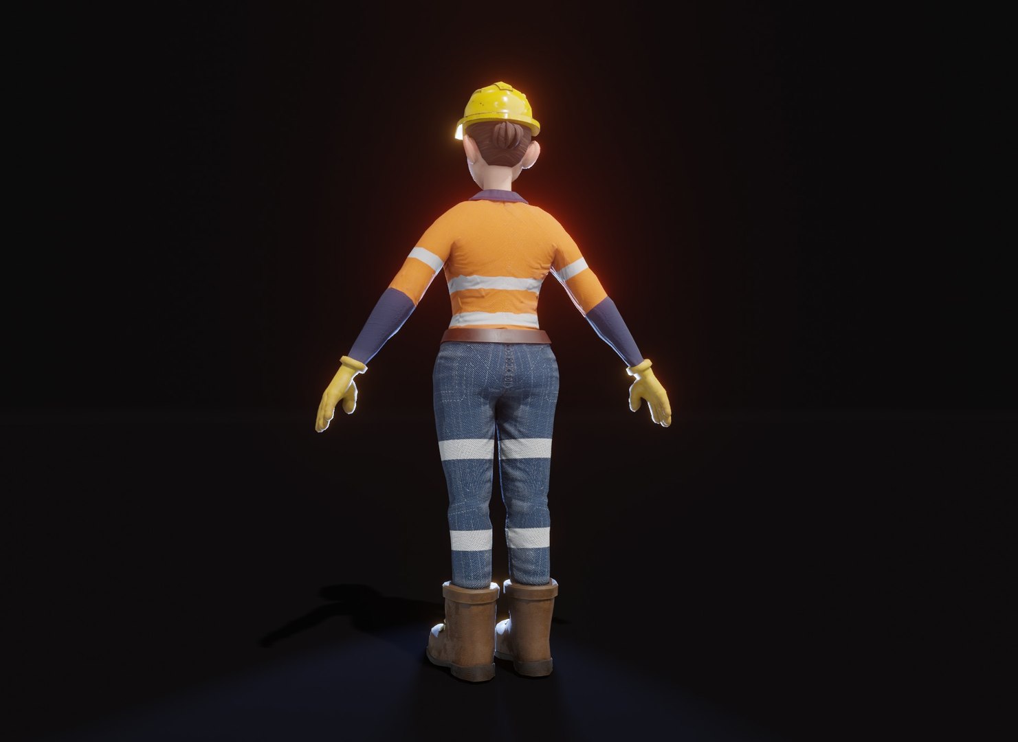 3D Stylized Female Miner Animated Customizable Low-poly 3D Model ...
