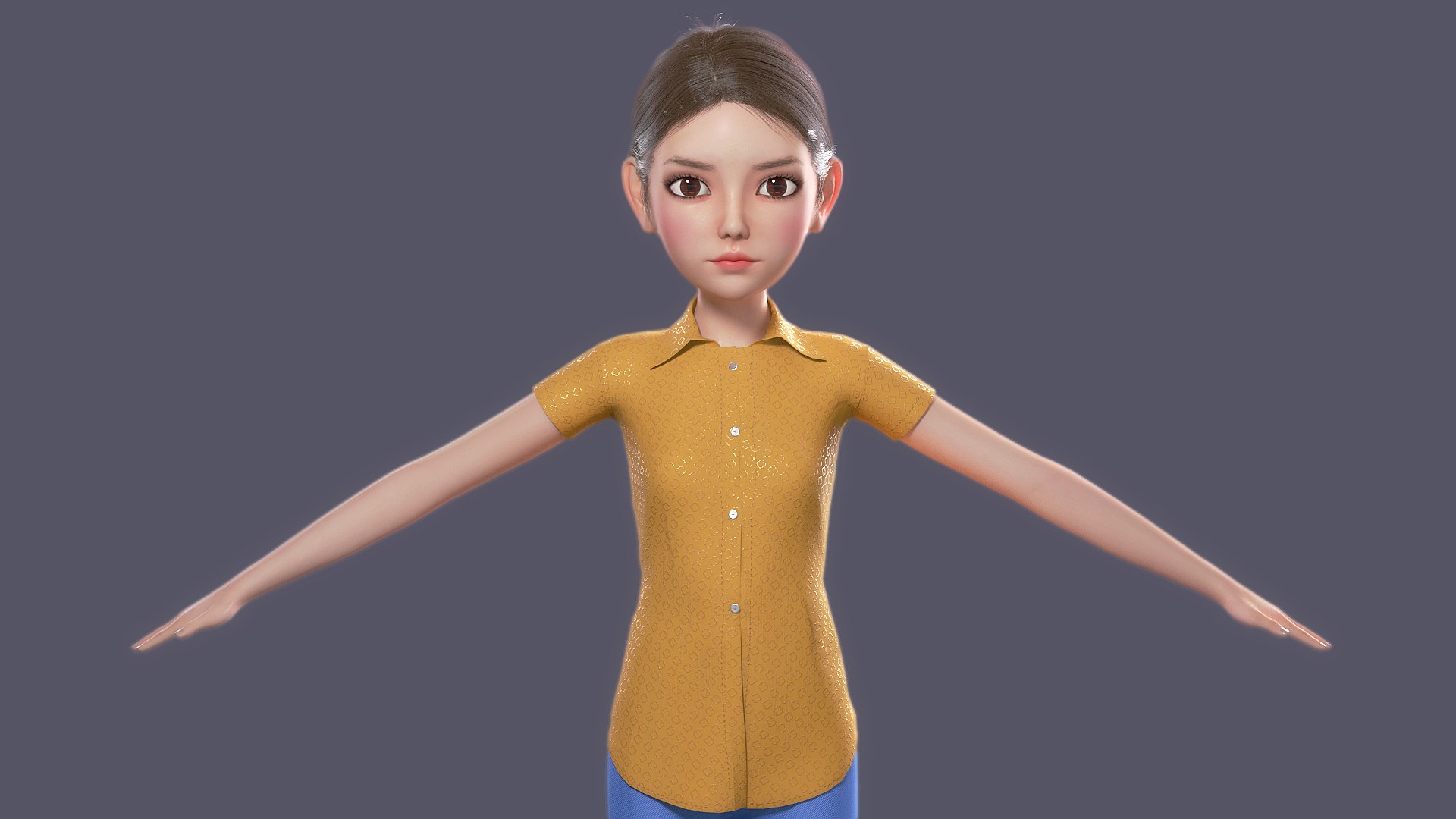 3D Cartoon Girl Rigged Animation - TurboSquid 1743509