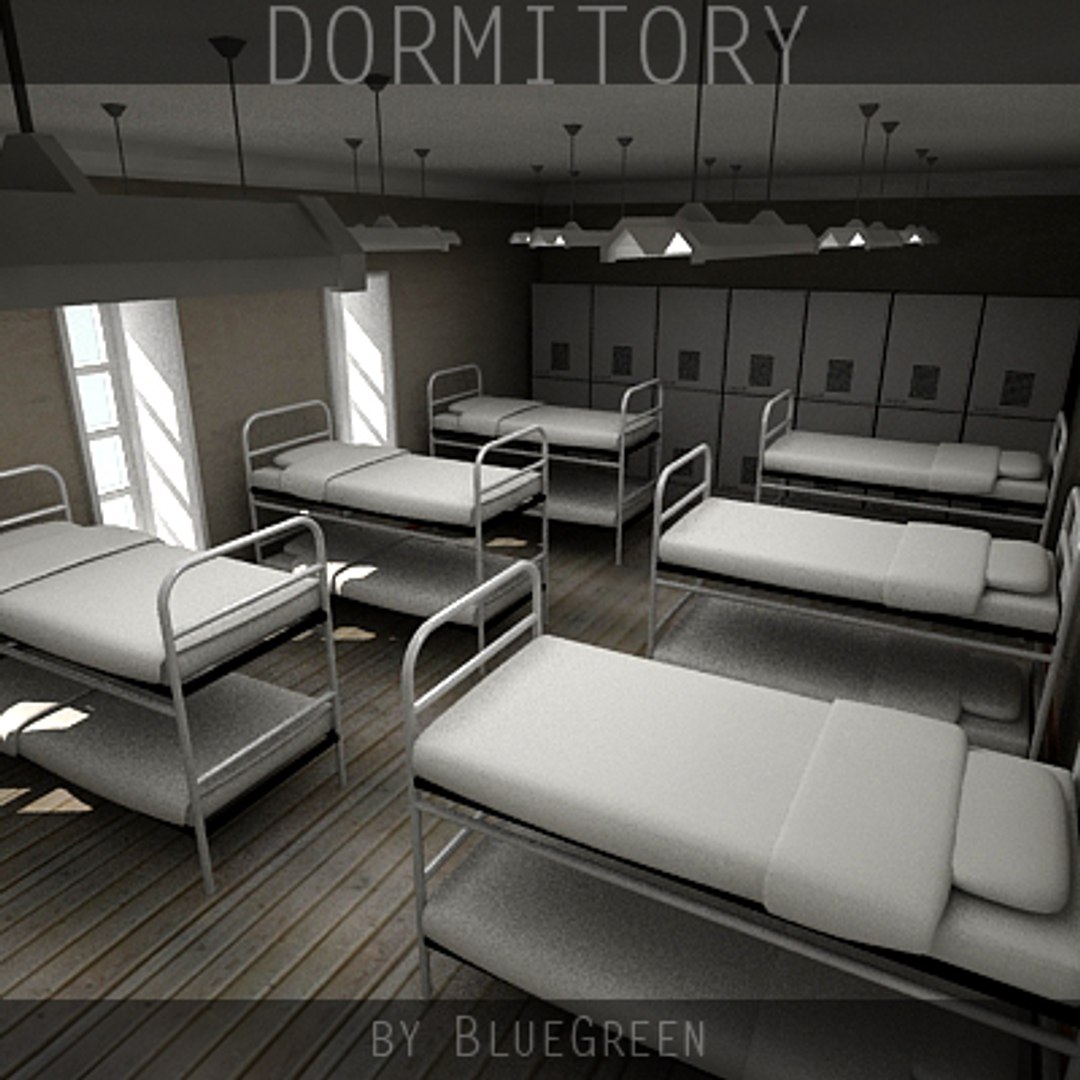 3dsmax Dormitory Interior Bunks