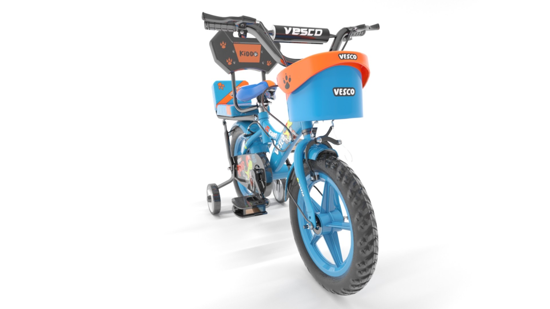 VESCO Kiddo Cycle 14-T Kids Sports Bicycle Training Wheels 3D Model ...
