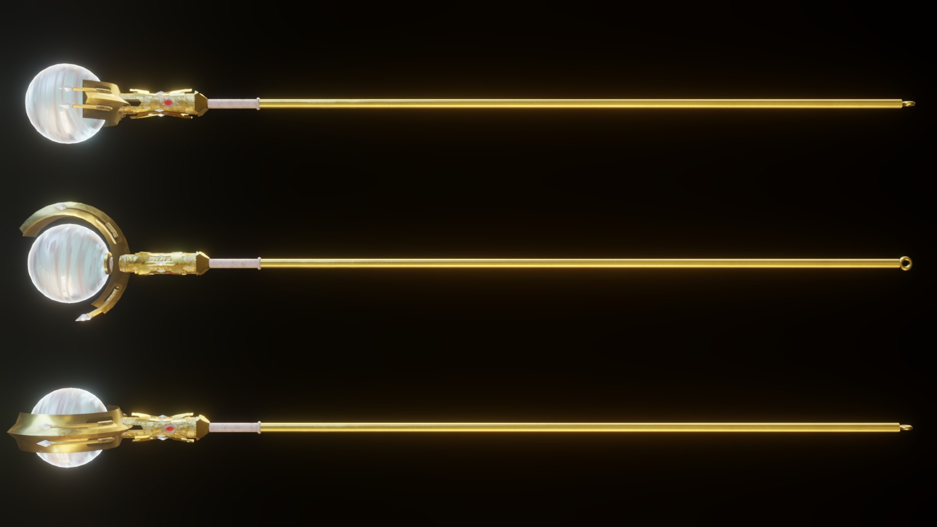 3D Staff Golden Magic Model - TurboSquid 1685449