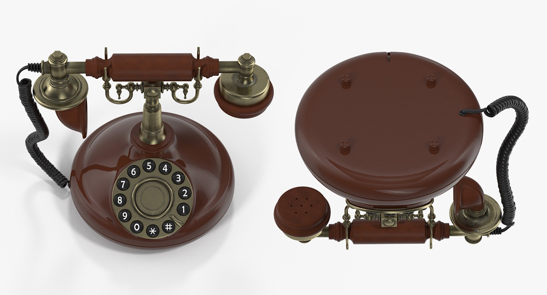 Old Telephone Rotary Dial 3D Model - TurboSquid 1379993