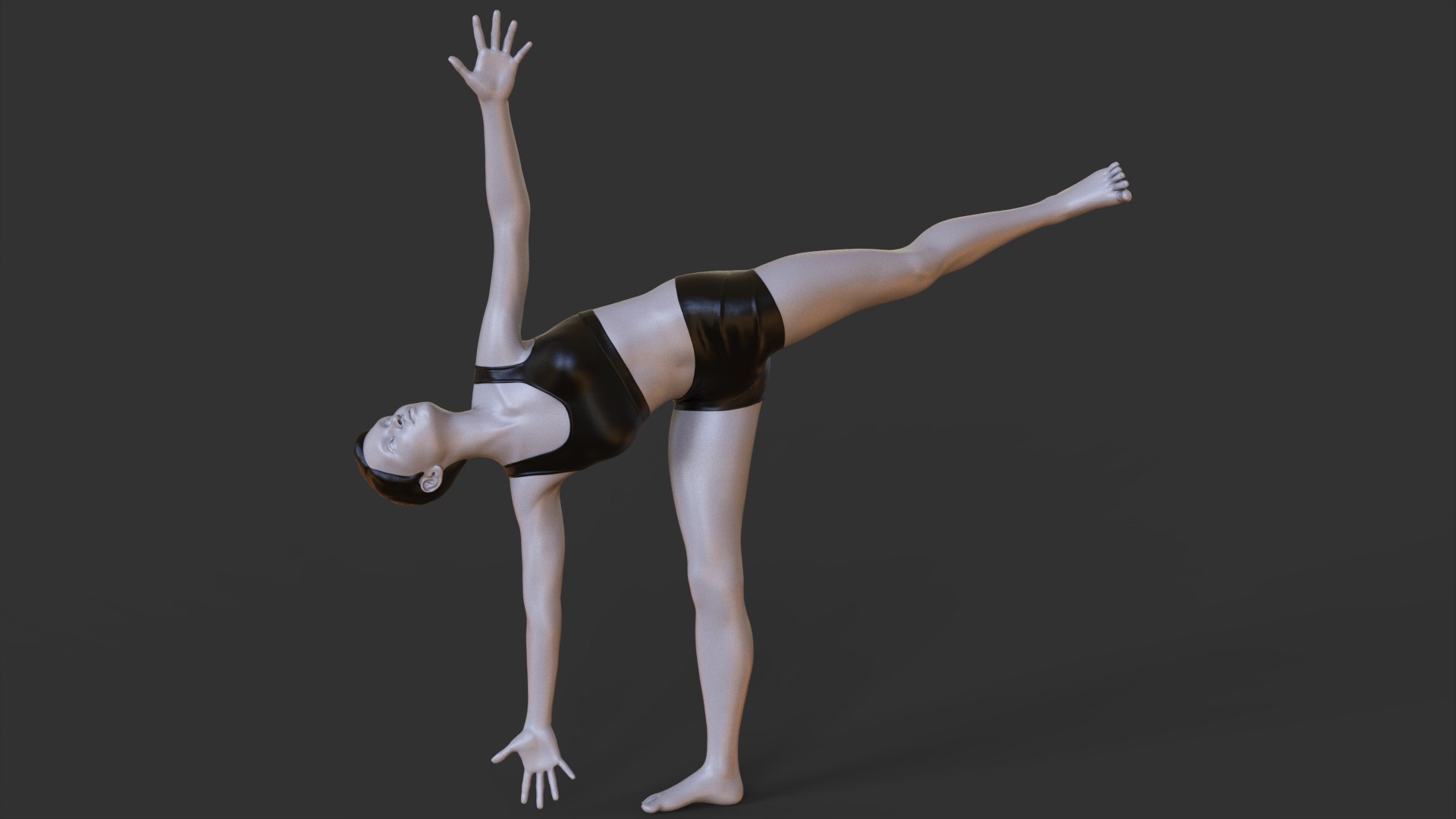 3D Yoga Pose - Half Moon Pose - Ardha Chandrasana - TurboSquid 2429351