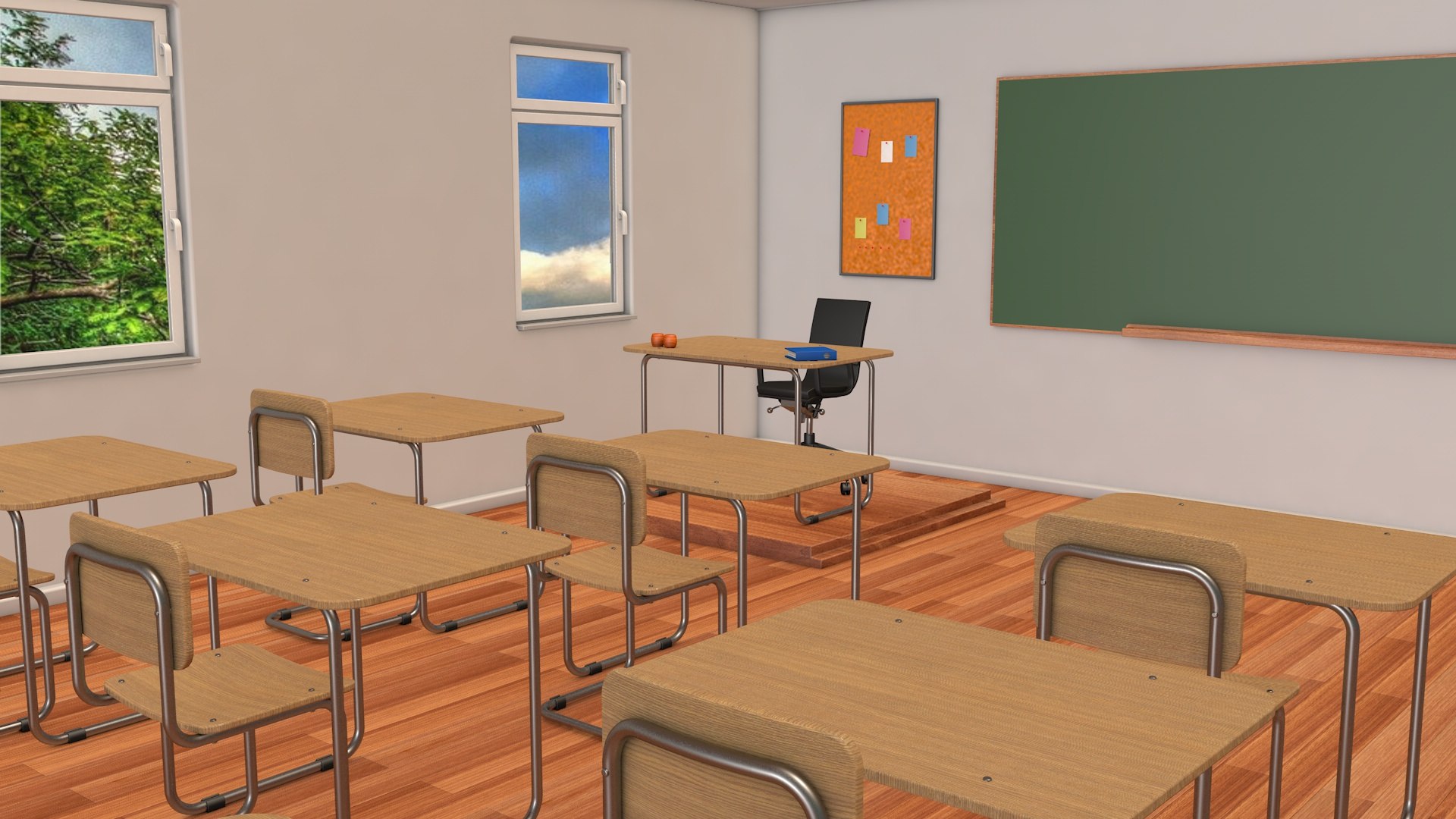 3D Classroom Model - TurboSquid 1837924
