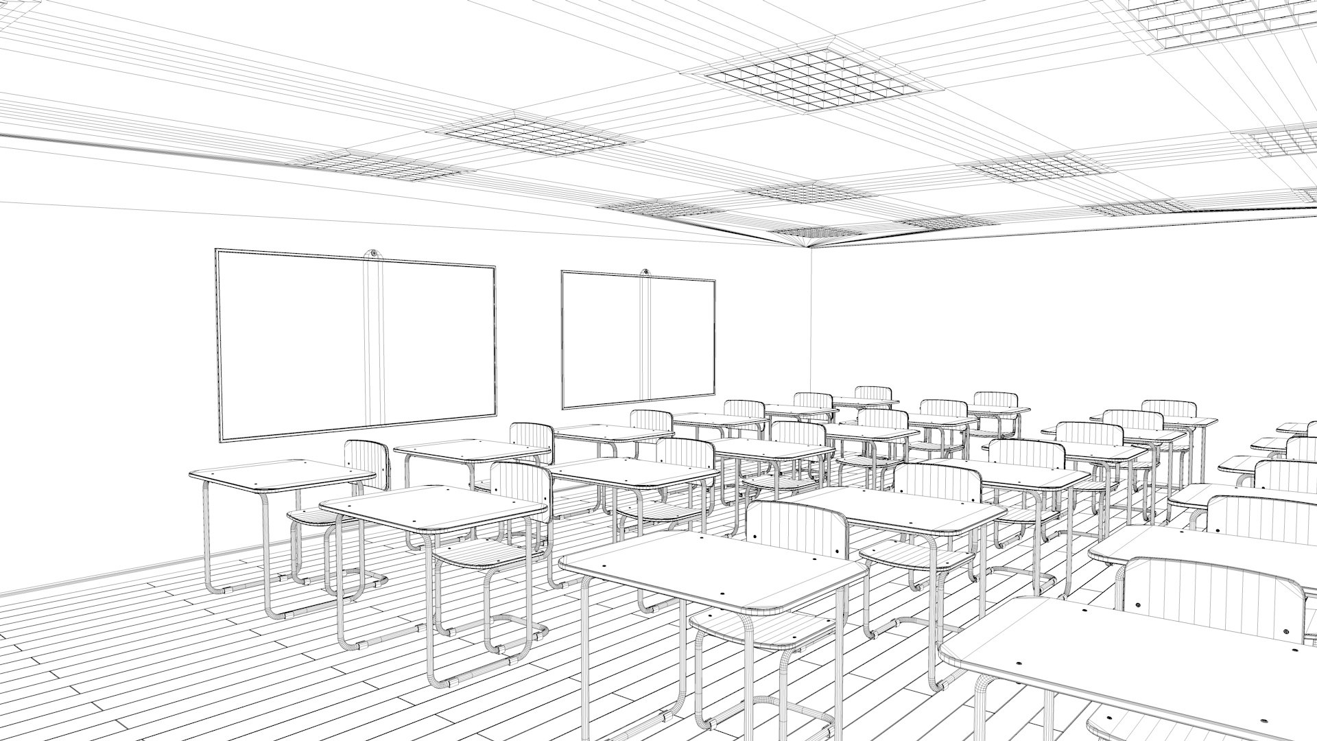 3D Classroom Model - TurboSquid 1837924