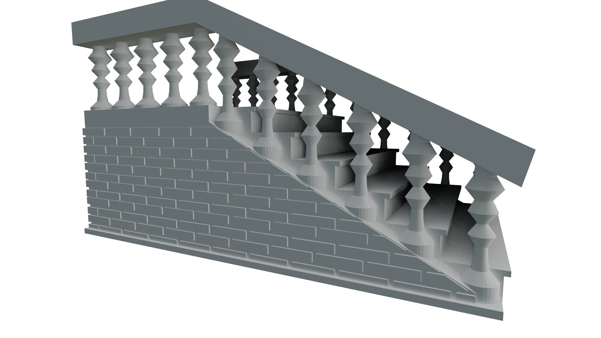3D Brick Staircase Model 3D - TurboSquid 2388049
