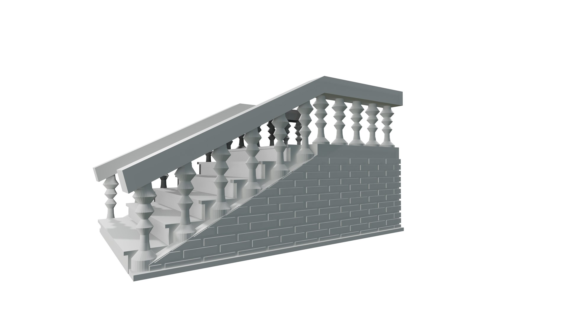 3D Brick Staircase Model 3D - TurboSquid 2388049