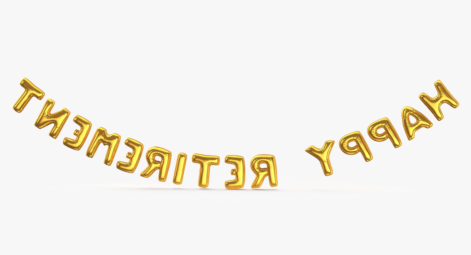 3D Foil Baloon Words HAPPY RETIREMENT Gold - TurboSquid 1740112