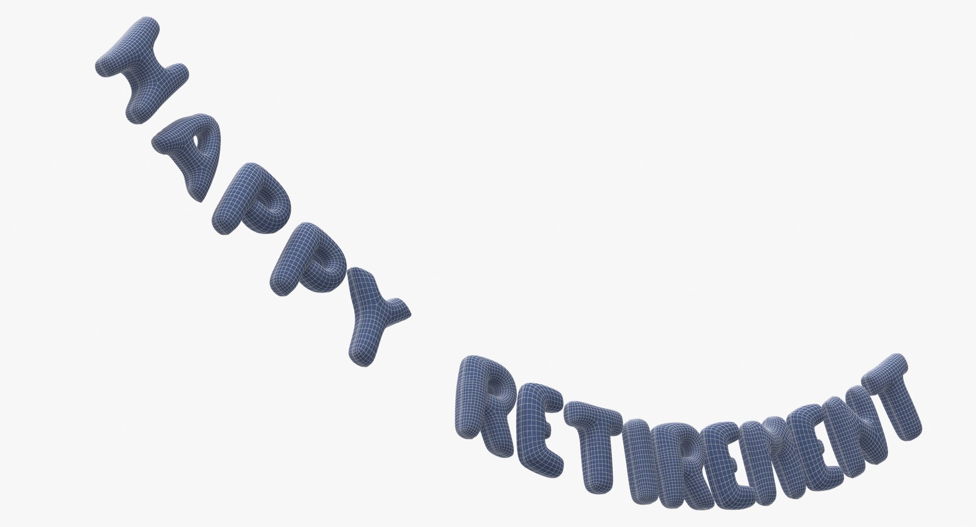 3D Foil Baloon Words HAPPY RETIREMENT Gold - TurboSquid 1740112