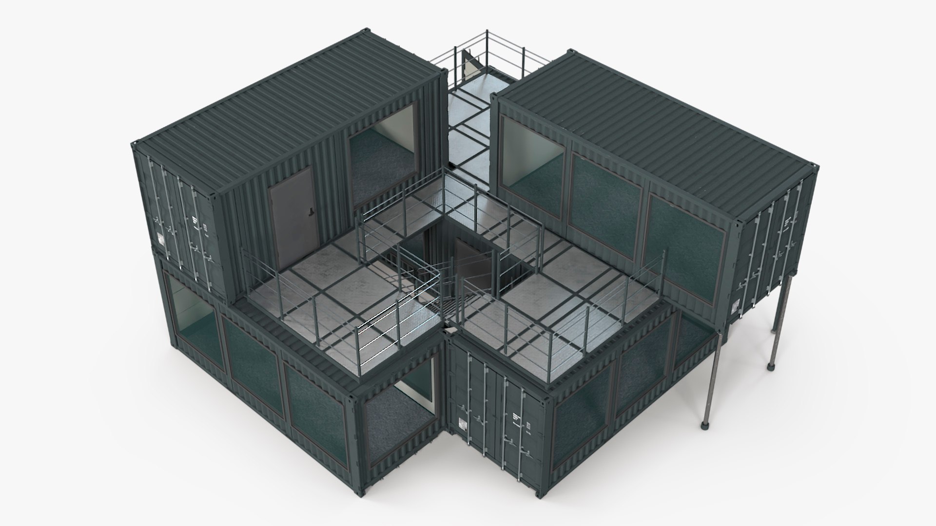 3D Model Container Office Black - TurboSquid 2280767