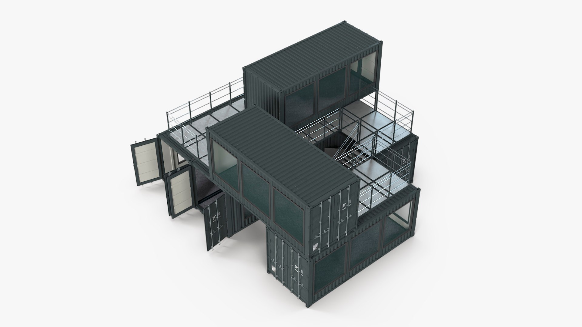 3D Model Container Office Black - TurboSquid 2280767
