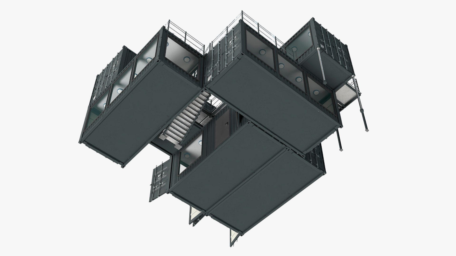 3D Model Container Office Black - TurboSquid 2280767