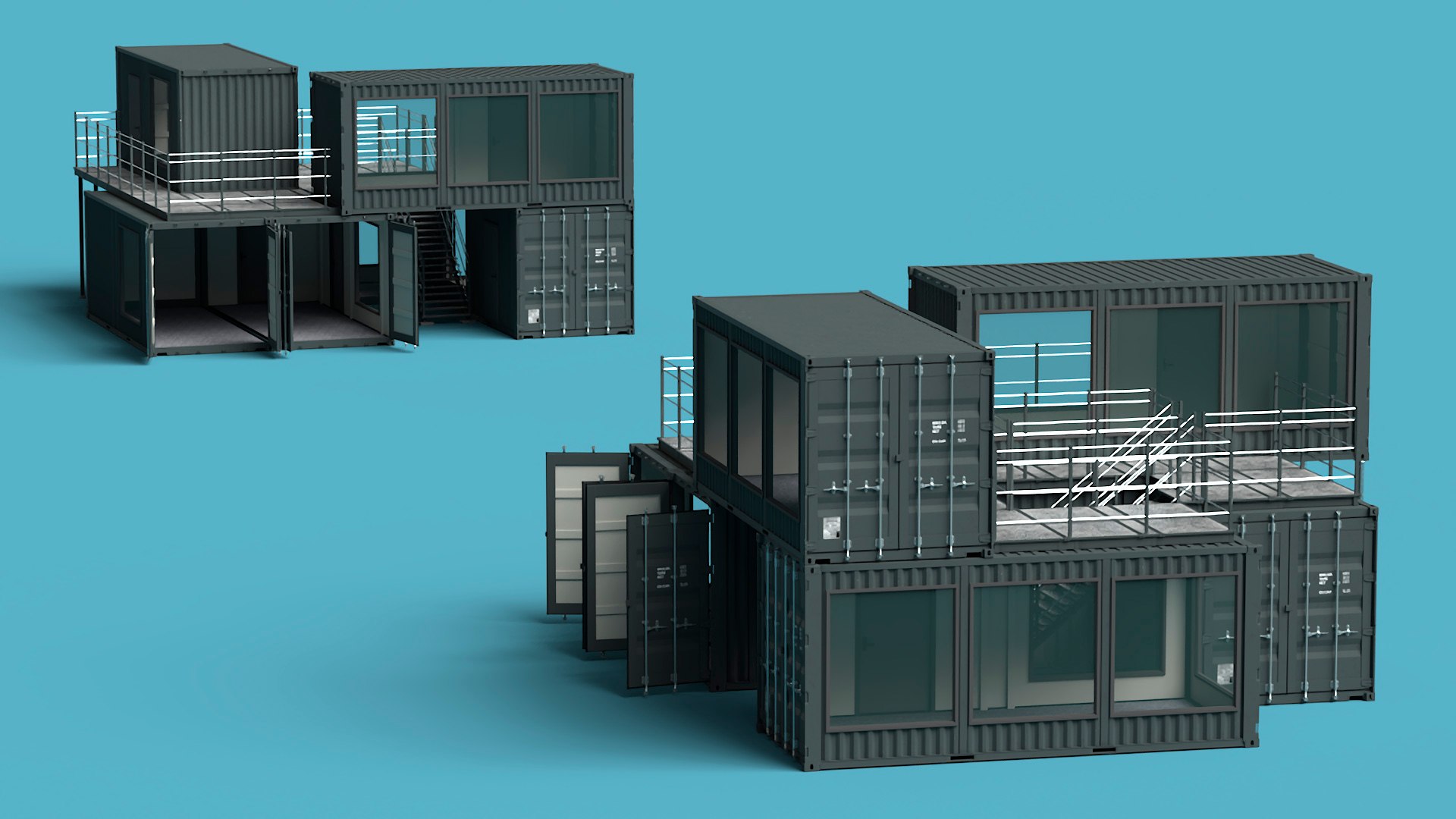 3D Model Container Office Black - TurboSquid 2280767