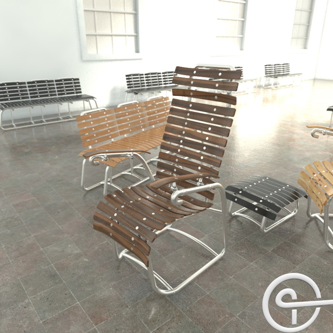 3d Realistic Chairs Sets Model