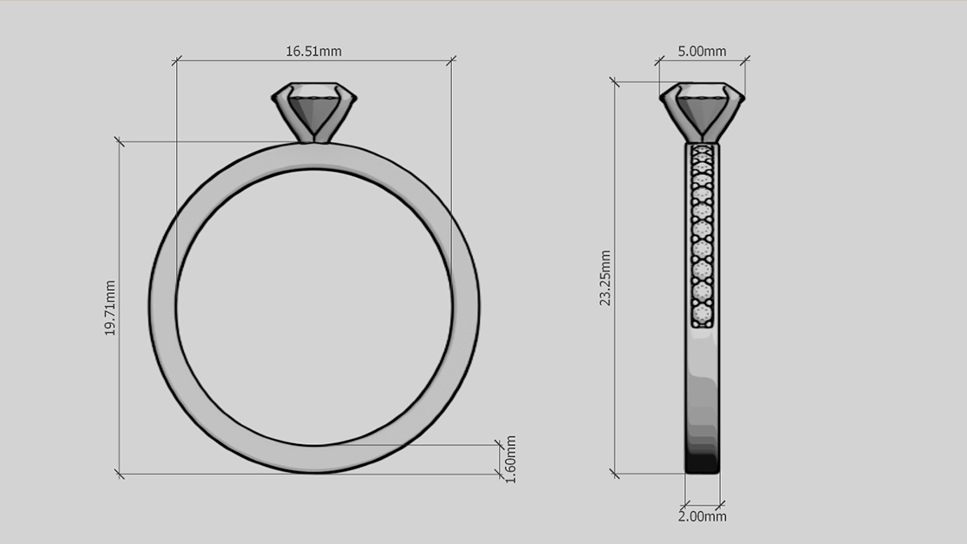 3D Model Print Engagement Pave Ring - TurboSquid 1286031