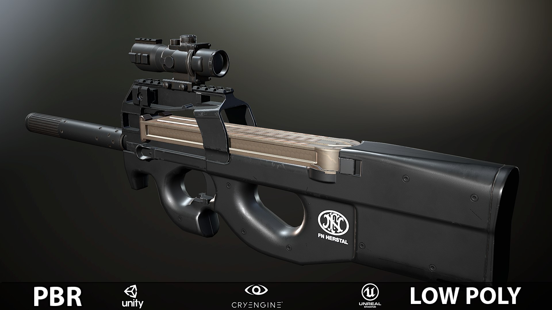 3D P90 Pbr Model - TurboSquid 1270923