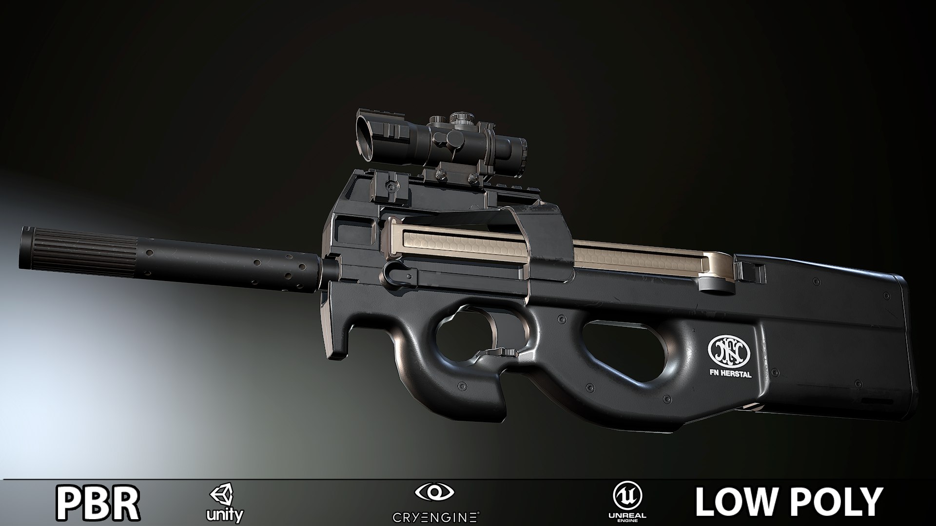 3D P90 Pbr Model - TurboSquid 1270923