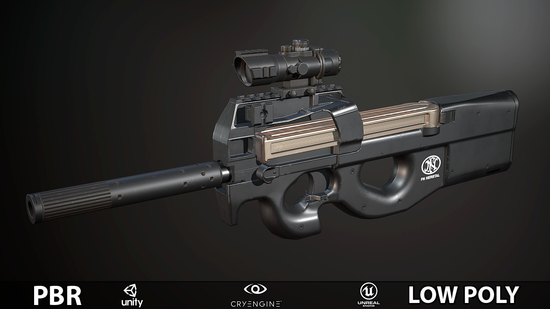 3D P90 Pbr Model - TurboSquid 1270923