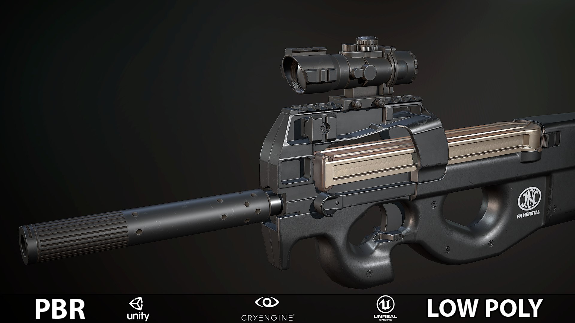 3D P90 Pbr Model - TurboSquid 1270923