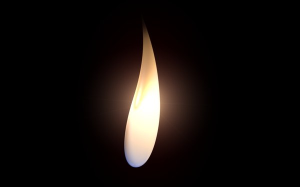 flame realistic candle 3d model