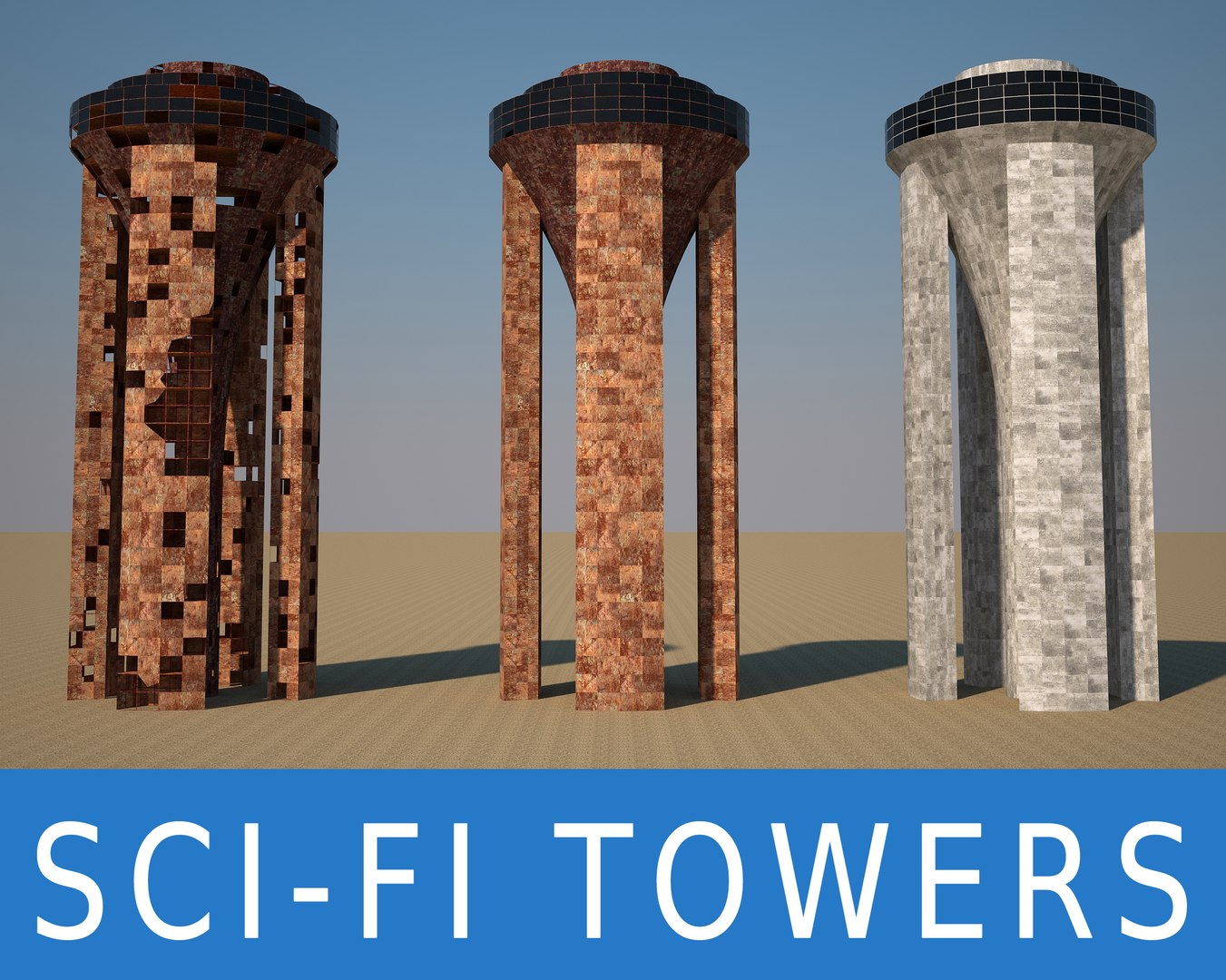Free 3ds Mode Sci Fi Towers