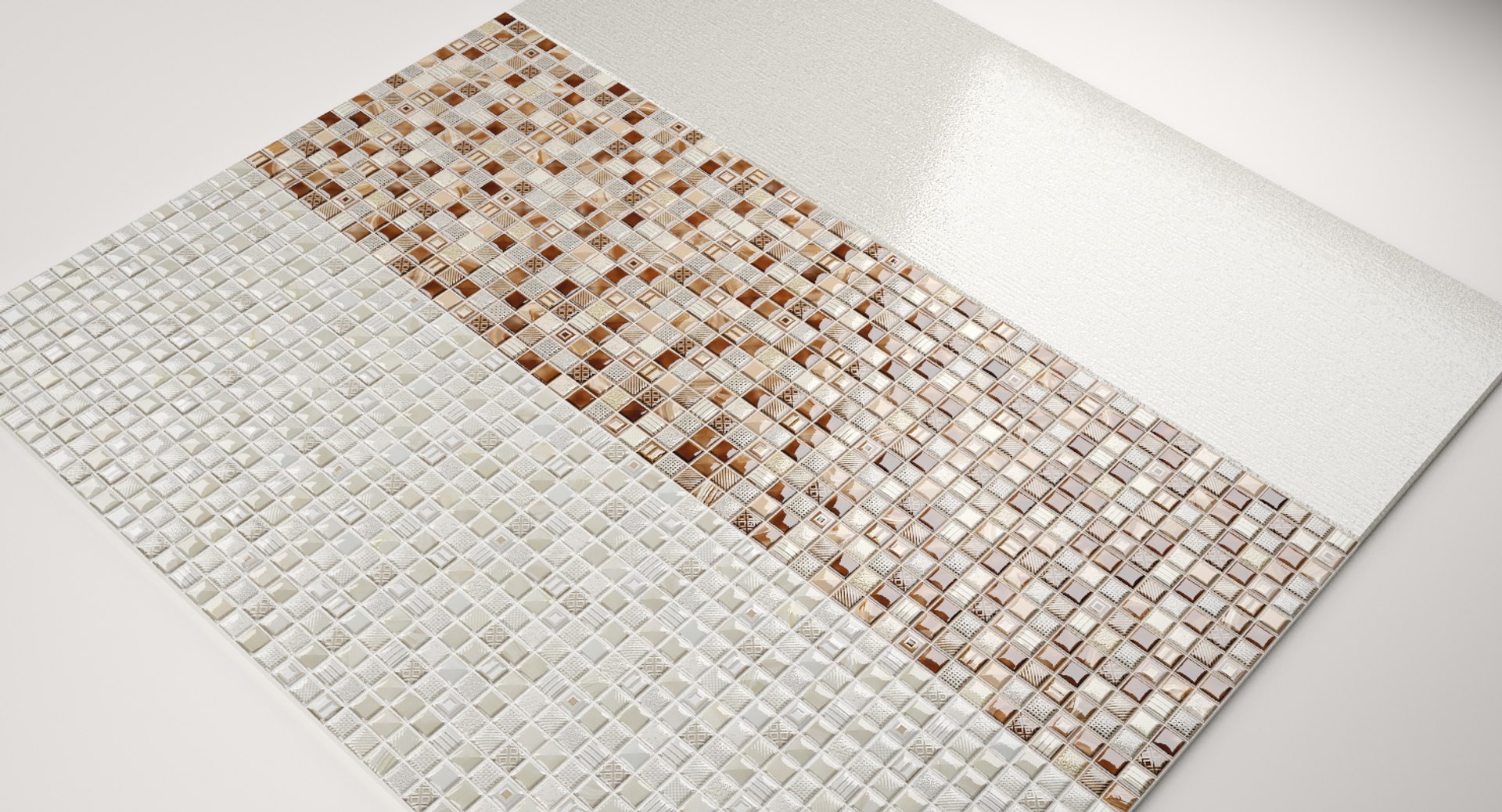 3d tile wall glass beige model