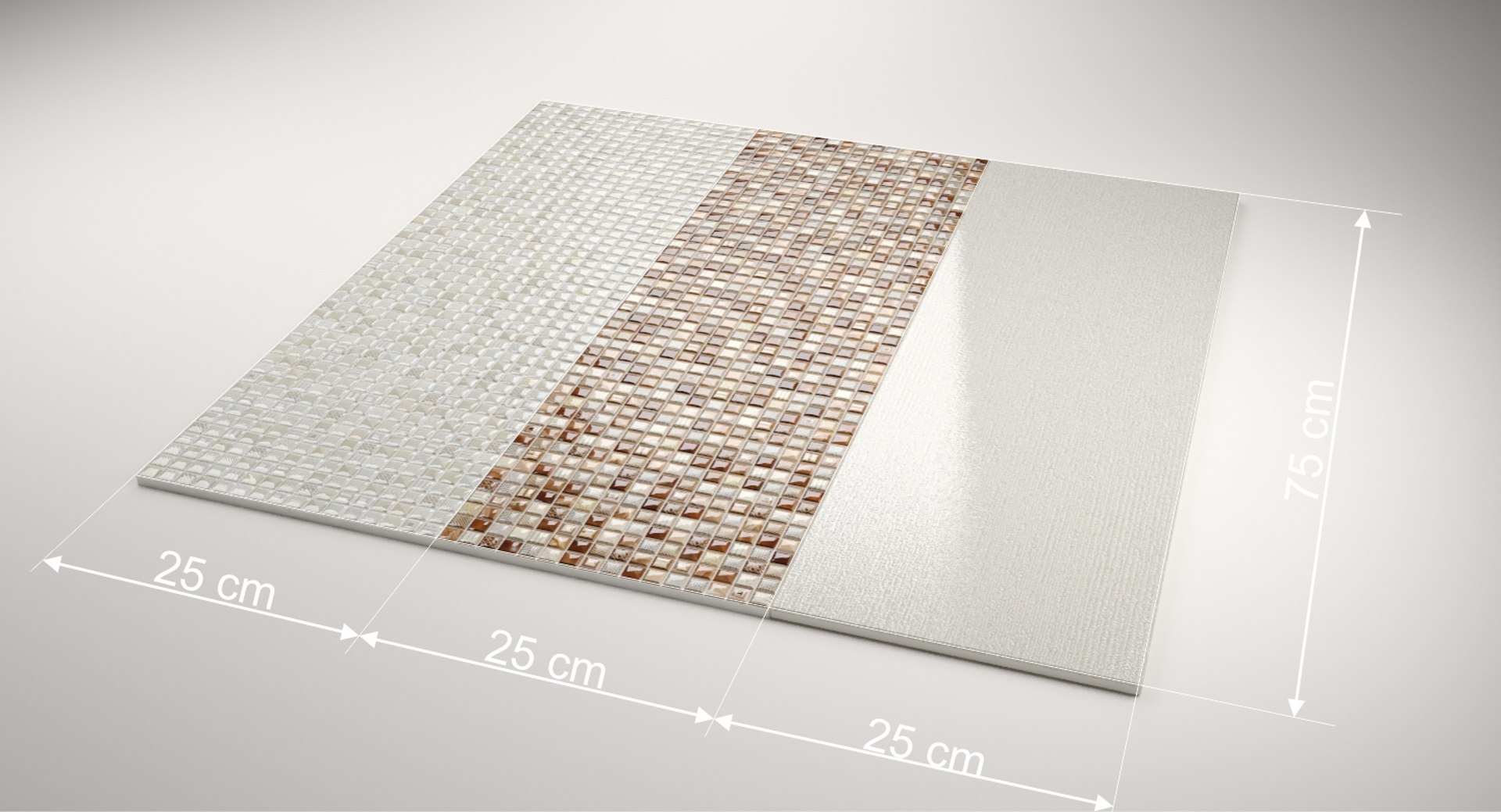3d tile wall glass beige model