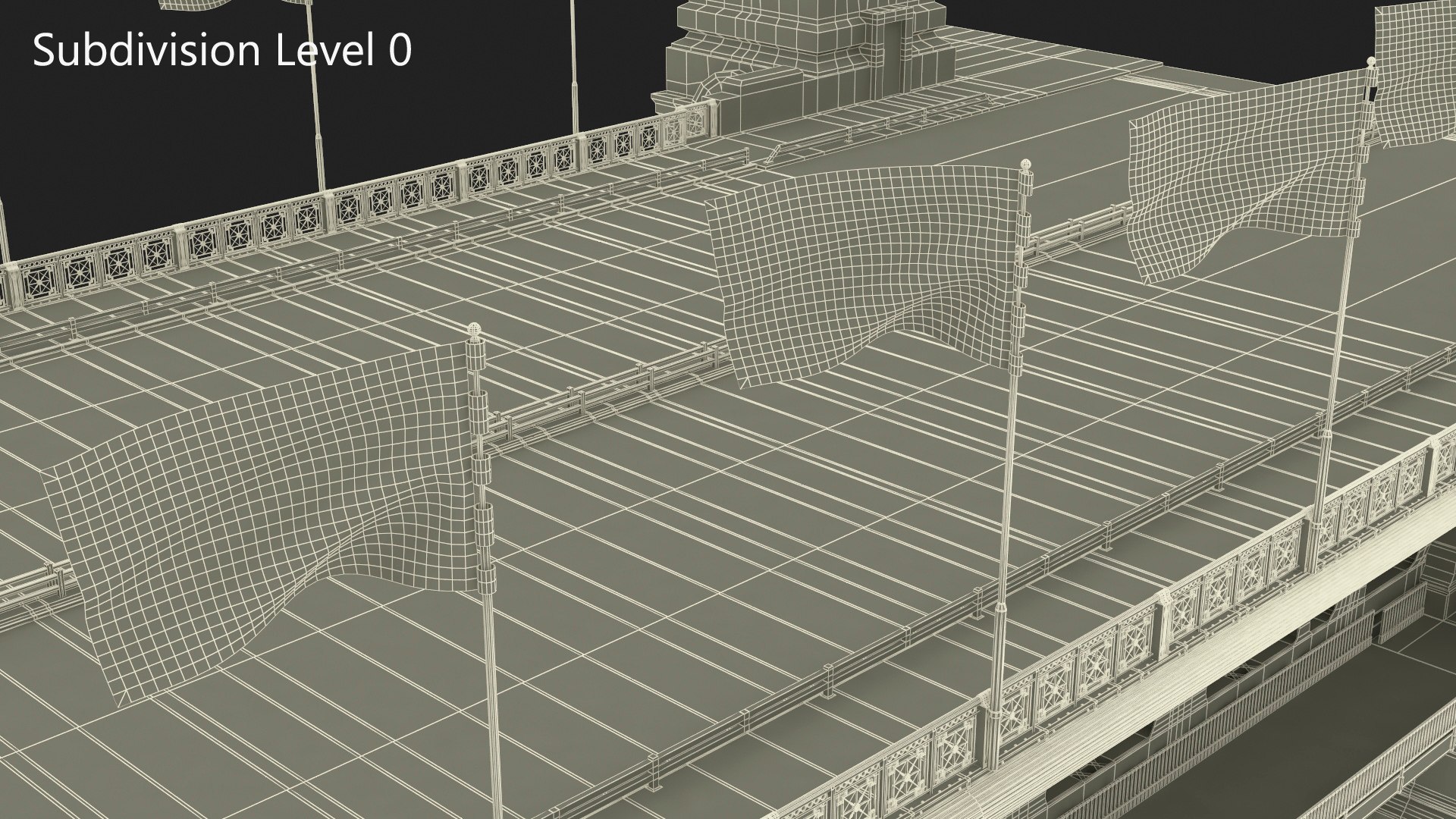 Chicago Drawbridge With Flags Lowered Model - TurboSquid 2285052